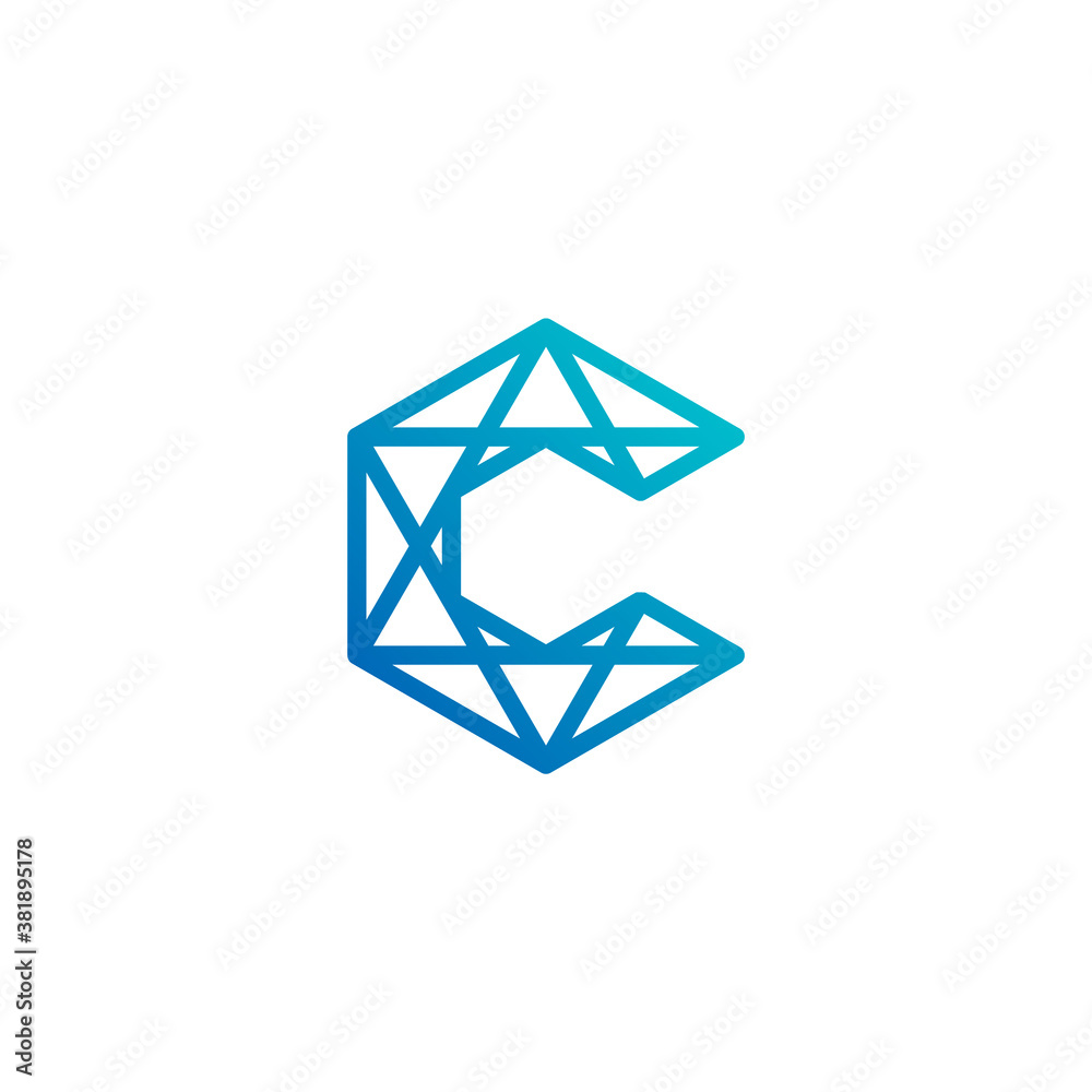 diamond logo from hexagonal letter c Stock Vector | Adobe Stock