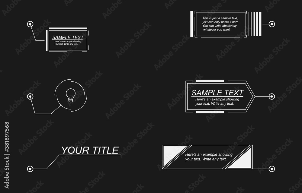 Callout. White callouts with text on a black background. Prompt. Text ...