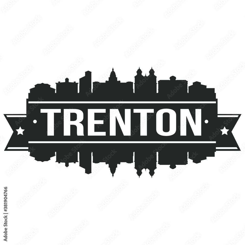 Trenton Skyline Silhouette Design City Vector Art Stencil. Stock Vector ...