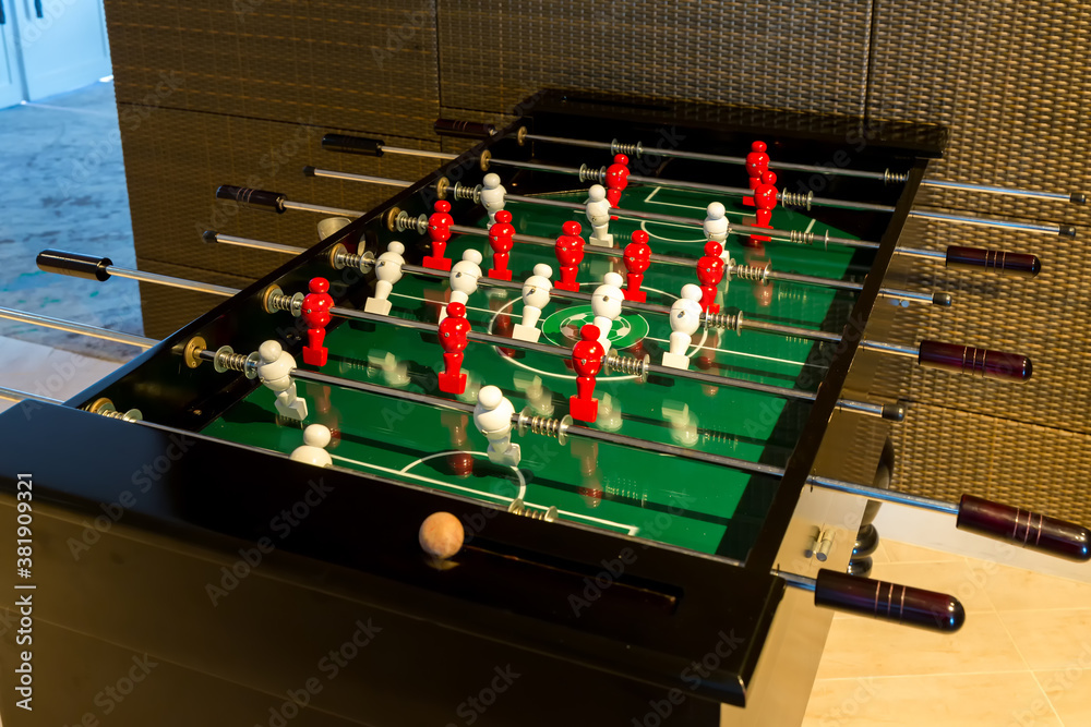 Table football in the play area of the Siam Mall shopping center ...