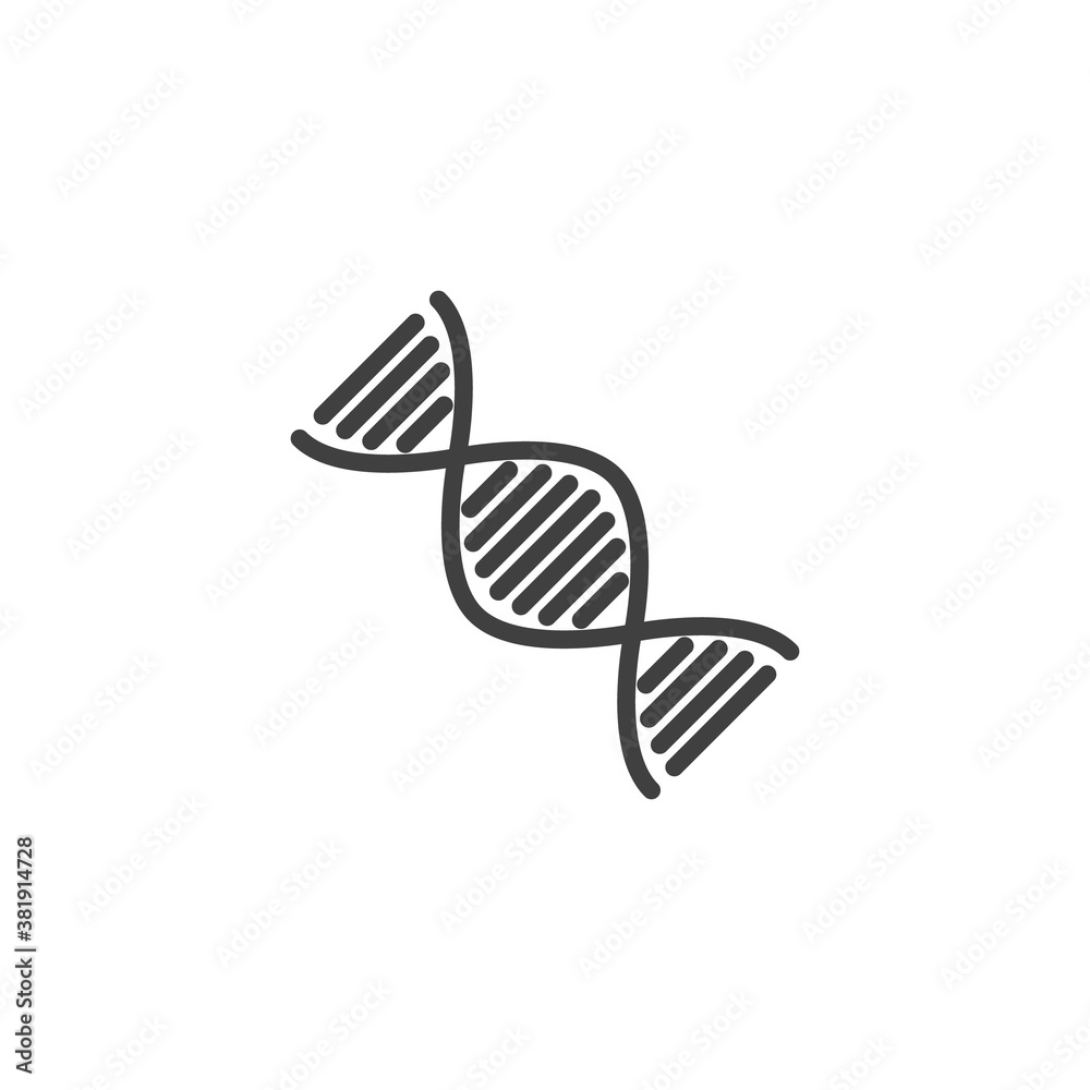 DNA helix line icon. linear style sign for mobile concept and web ...
