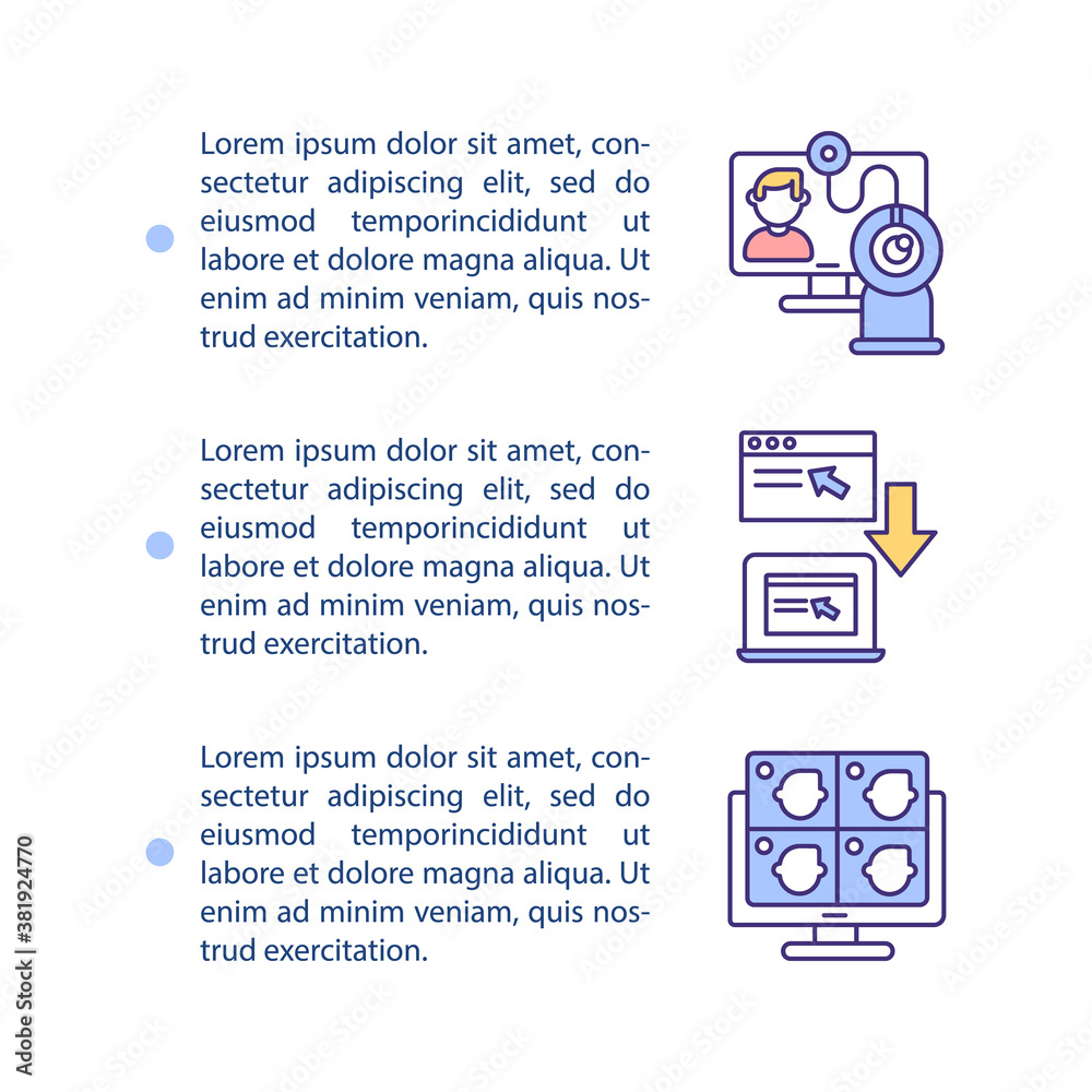 Screen sharing software concept icon with text. Online meeting room ...