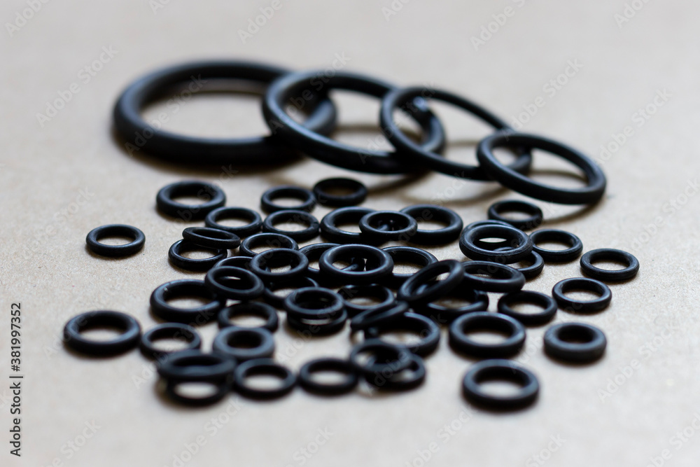 A set of sealing rubber rings of different sizes, designed to seal ...