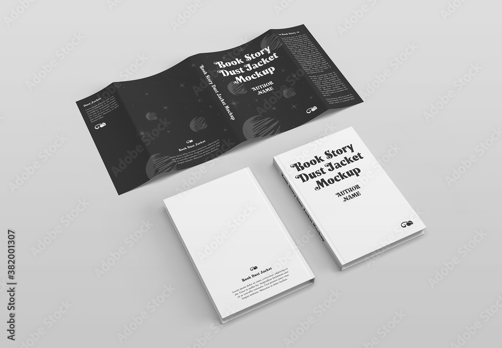 Dust Jacket Book Mockup Stock Template | Adobe Stock