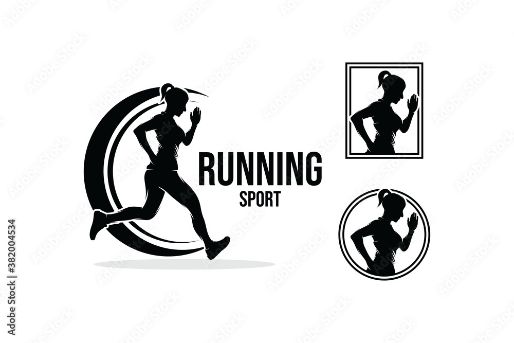 Collection of running logo design เวกเตอร์สต็อก | Adobe Stock