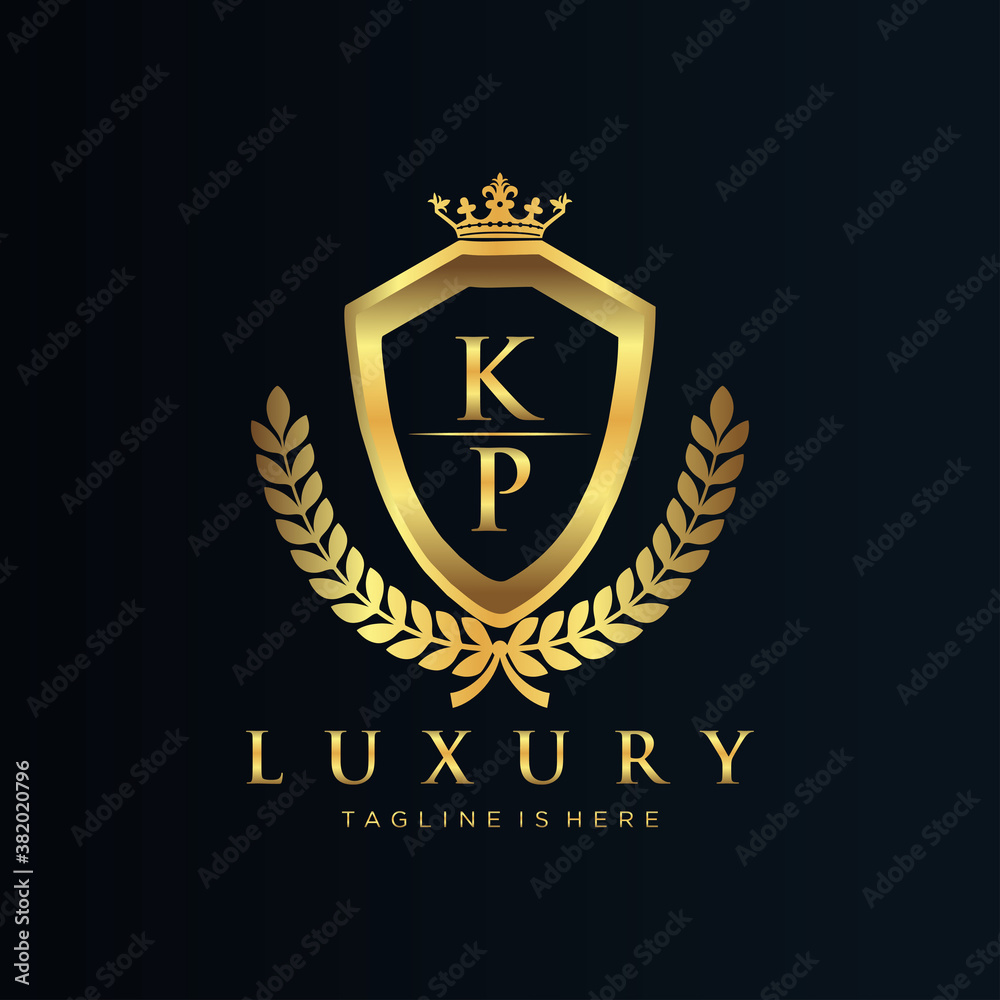 KP Letter Initial with Royal Luxury Logo Template Stock Vector | Adobe ...