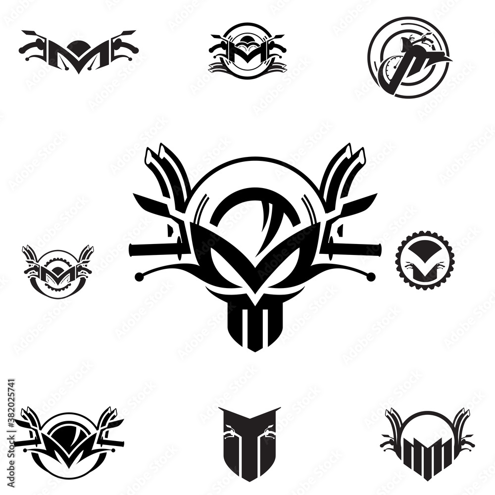 M letter based, Motorcycle symbol Stock Vector | Adobe Stock