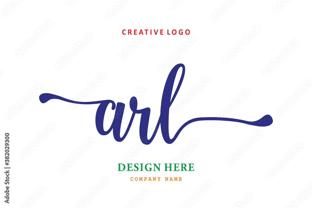 Vetor de The simple ARL typeface logo is easy to understand and ...