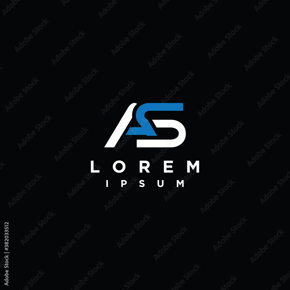Creative and modern letter AS logo design template. Stock Vector ...