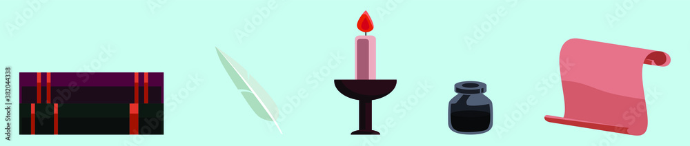 set of scribe cartoon icon design template with various models. vector ...