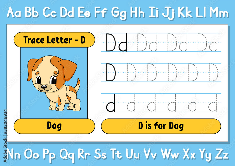 Trace letters. Writing practice. Tracing worksheet for kids. Learn ...