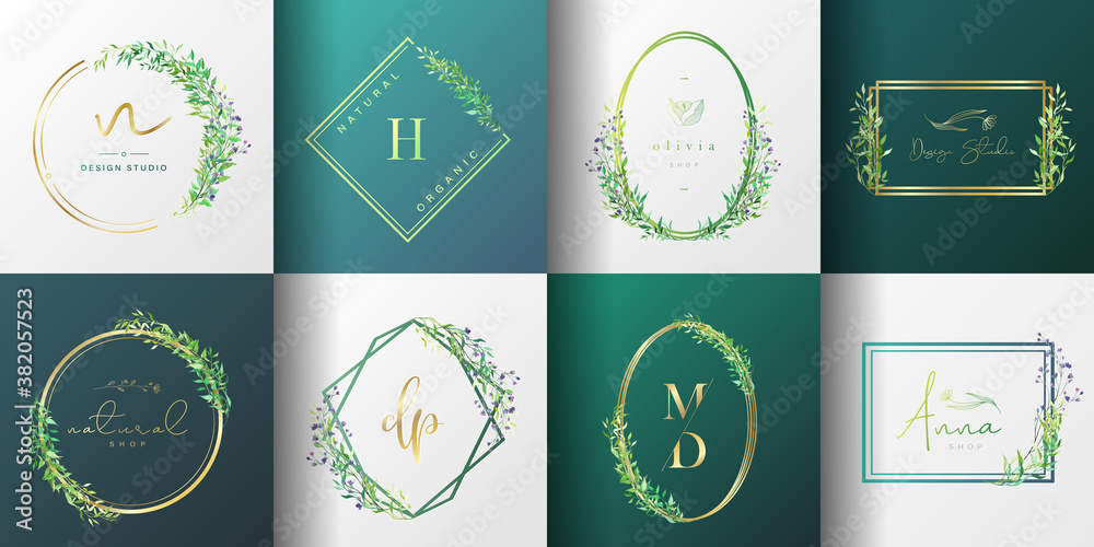 Set of natural and organic logo in modern design. Natural logo for ...
