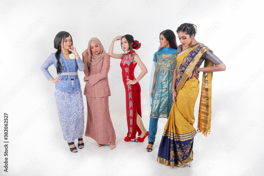 South east Asian Malay Chinese Indian race ethnic origin woman wearing ...