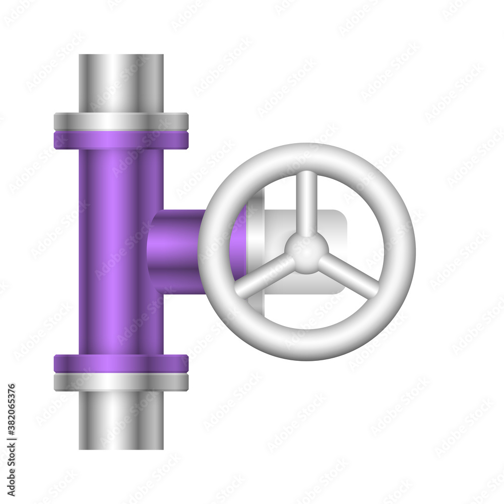 Control valve and pipeline icon. Use in industry plant and factory to ...