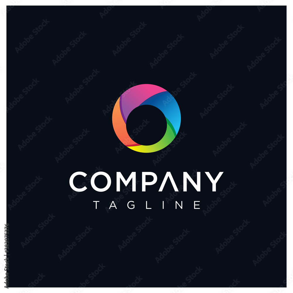 Abstract Circle logo Colorful Design Template. Rainbow Colored Round ...
