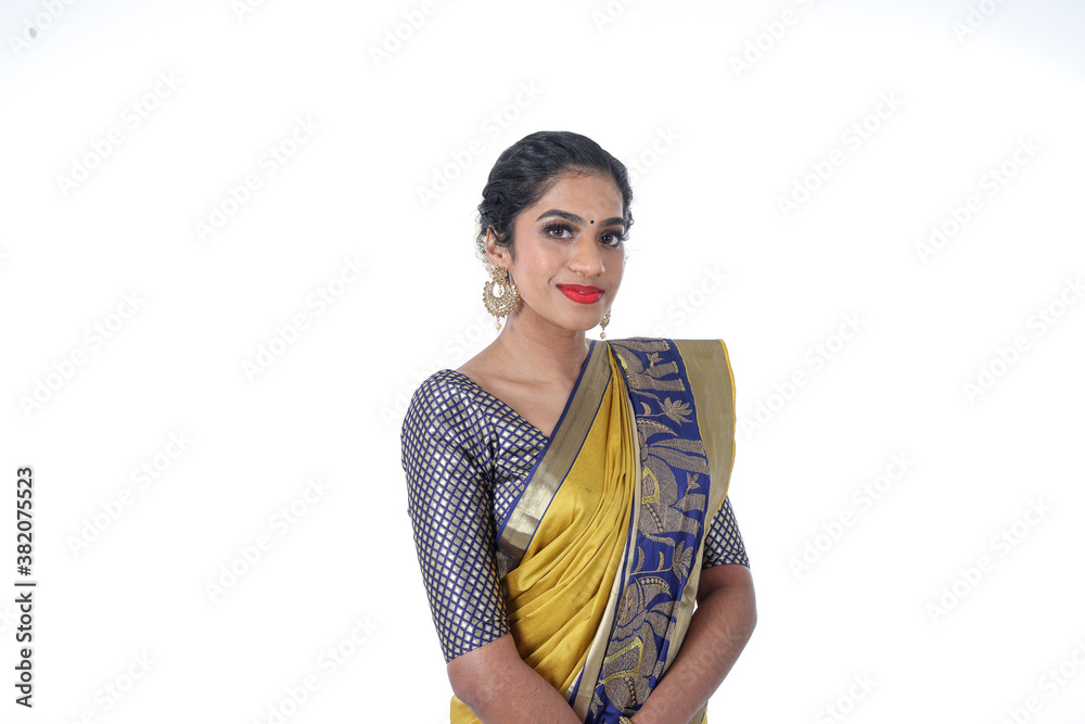South east Asian Indian race ethnic origin woman wearing Indian dress ...