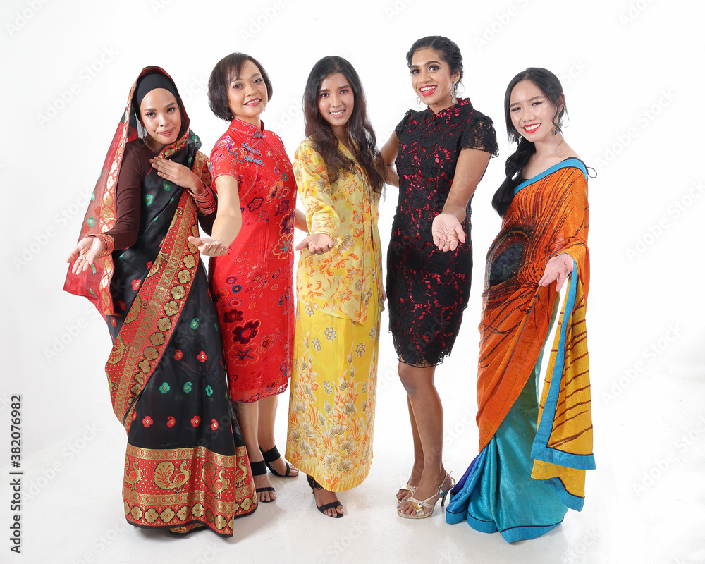 South east Asian Malay Chinese Indian race ethnic origin woman wearing ...