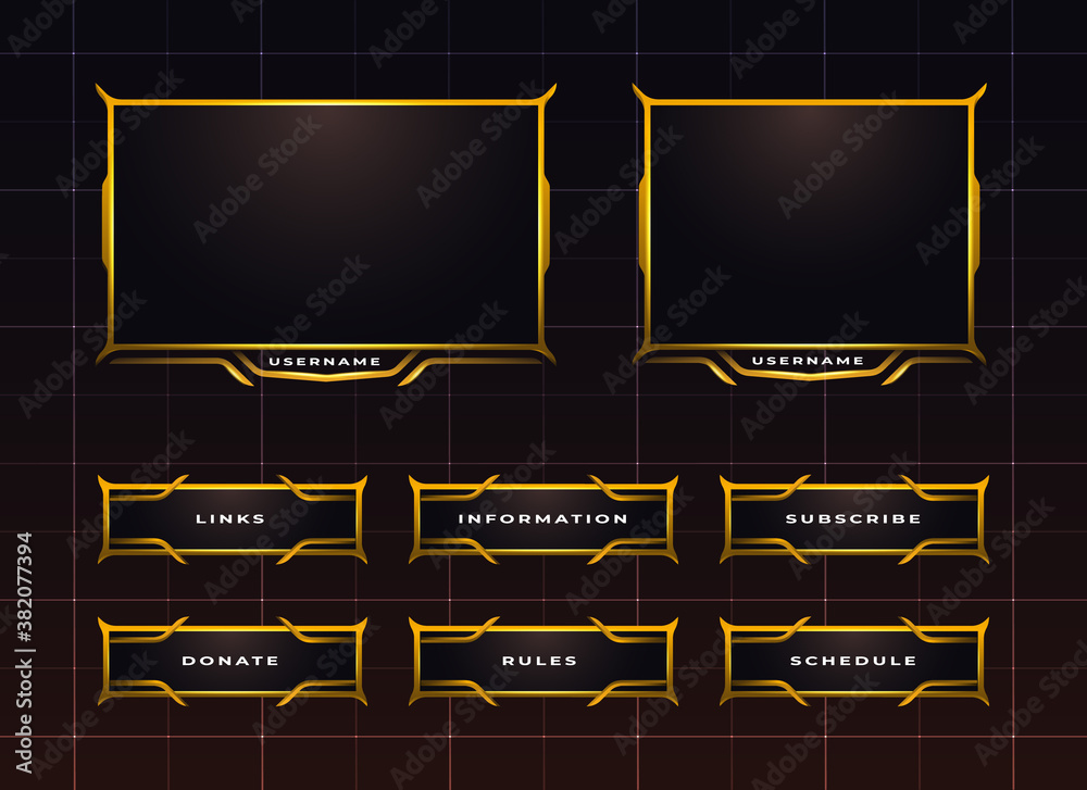twitch border and menu panel design set Stock Vector | Adobe Stock