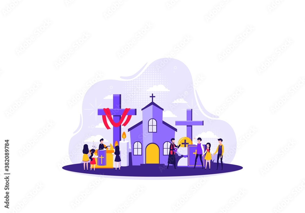 Christians who are in the church to carry out their prayer services are ...