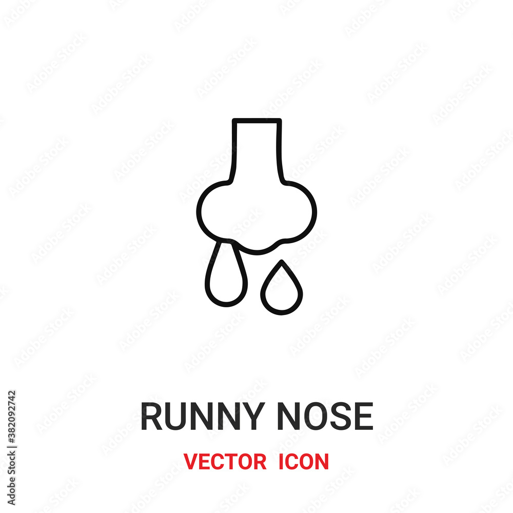 runny nose icon vector symbol. runny nose symbol icon vector for your ...