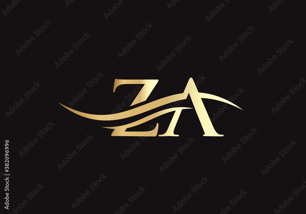 Vetor de ZA logo design. ZA Logo for luxury branding. Elegant and ...