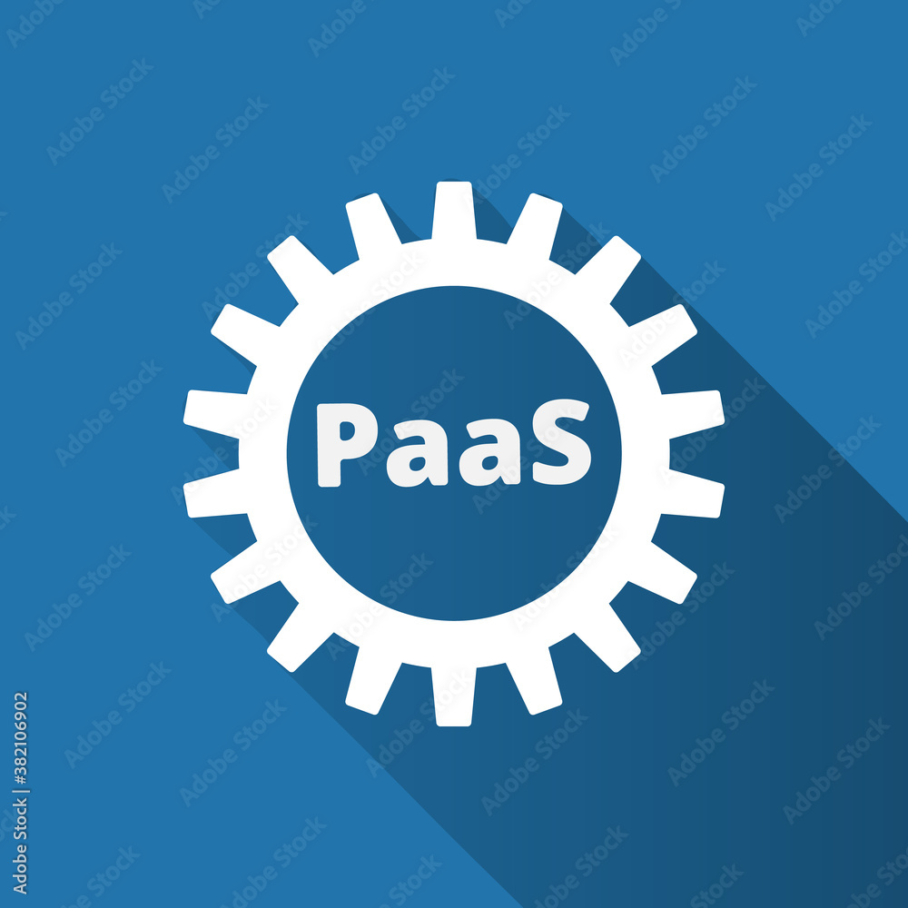 Platform as a service. PaaS technology icon, logo. Packaged software ...