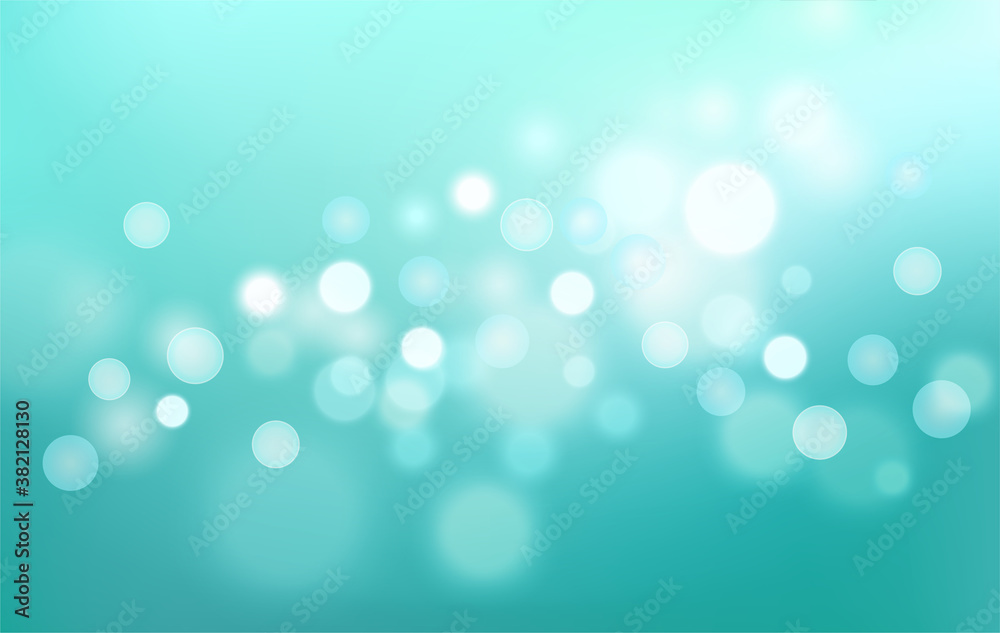 Beautiful Teal mint soft gradient background with bokeh effect. Blurred ...