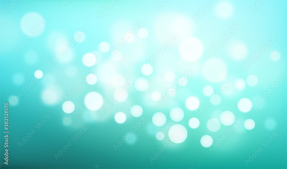 Beautiful Teal mint soft gradient background with bokeh effect. Blurred ...