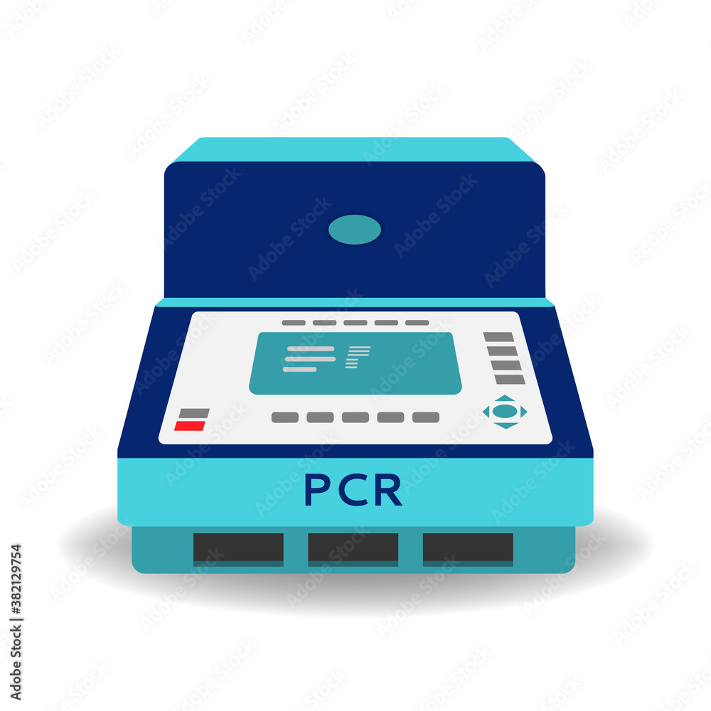 PCR thermal cycler isolated on white background. PCR method of research ...