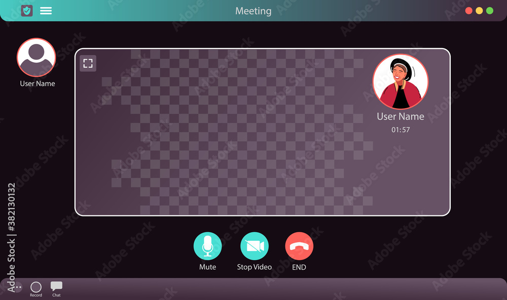 Vetor de Zoom Interface Vector Illustration. Video Call Interface ...