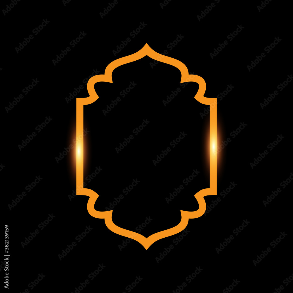 Gold islamic frame border design template Stock Vector | Adobe Stock