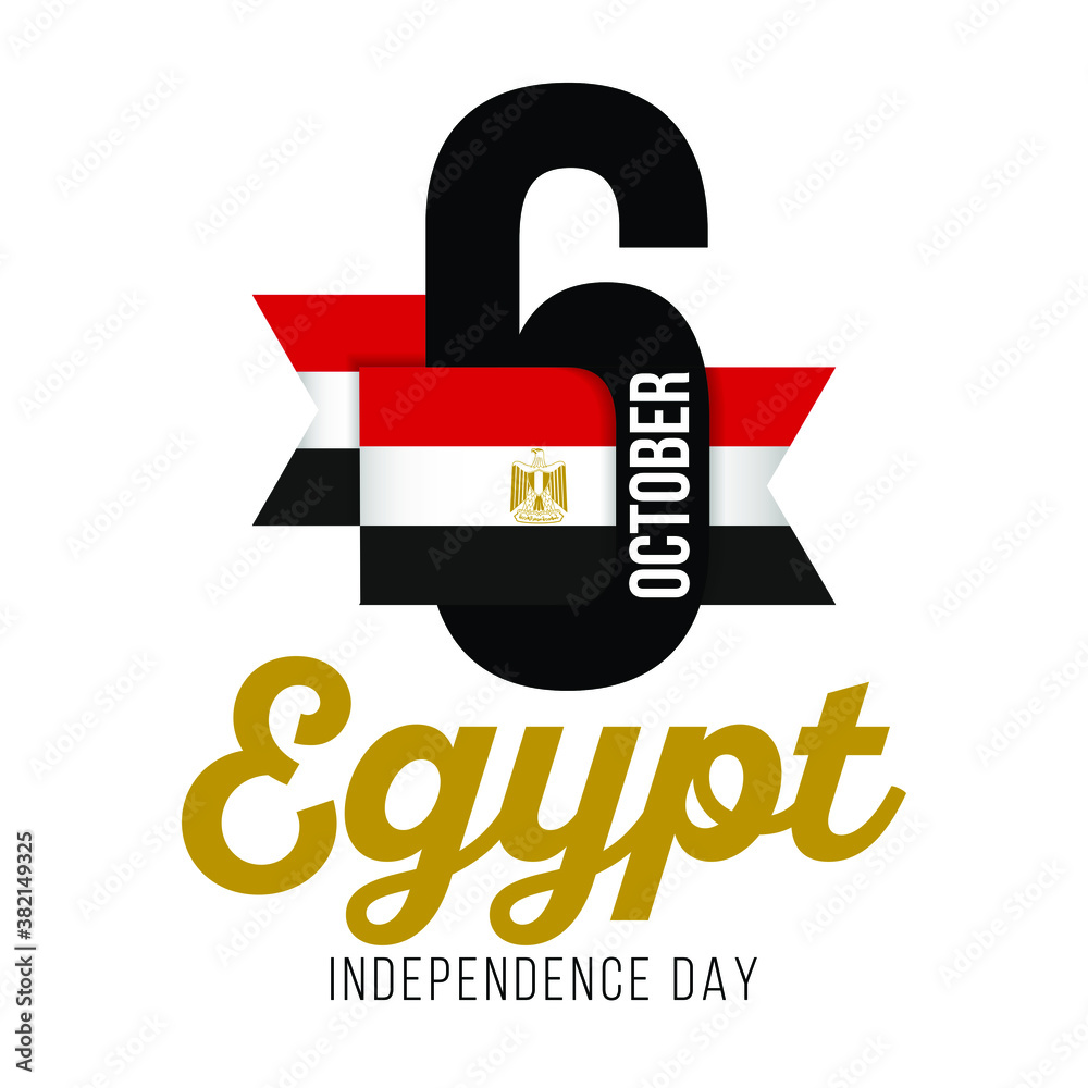 Congratulatory design for 3 October, Egypt Independence Day and text ...