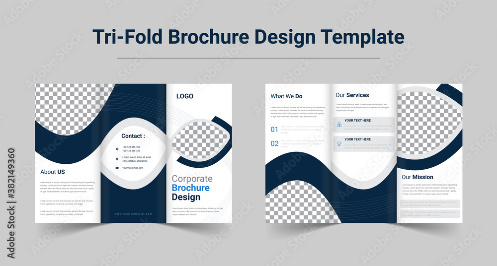 Trifold brochure design, brochure trifold layout design template Stock ...
