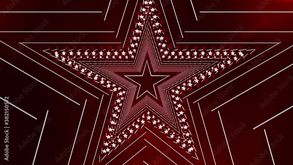 Red Background star in Loop, stage video background for nightclub ...