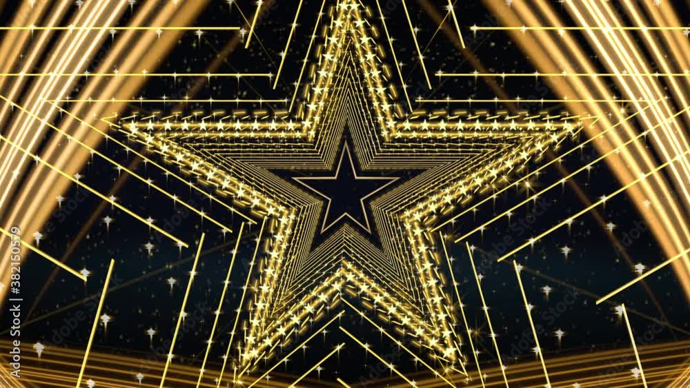 Star Background golden in Loop, stage video background for nightclub ...