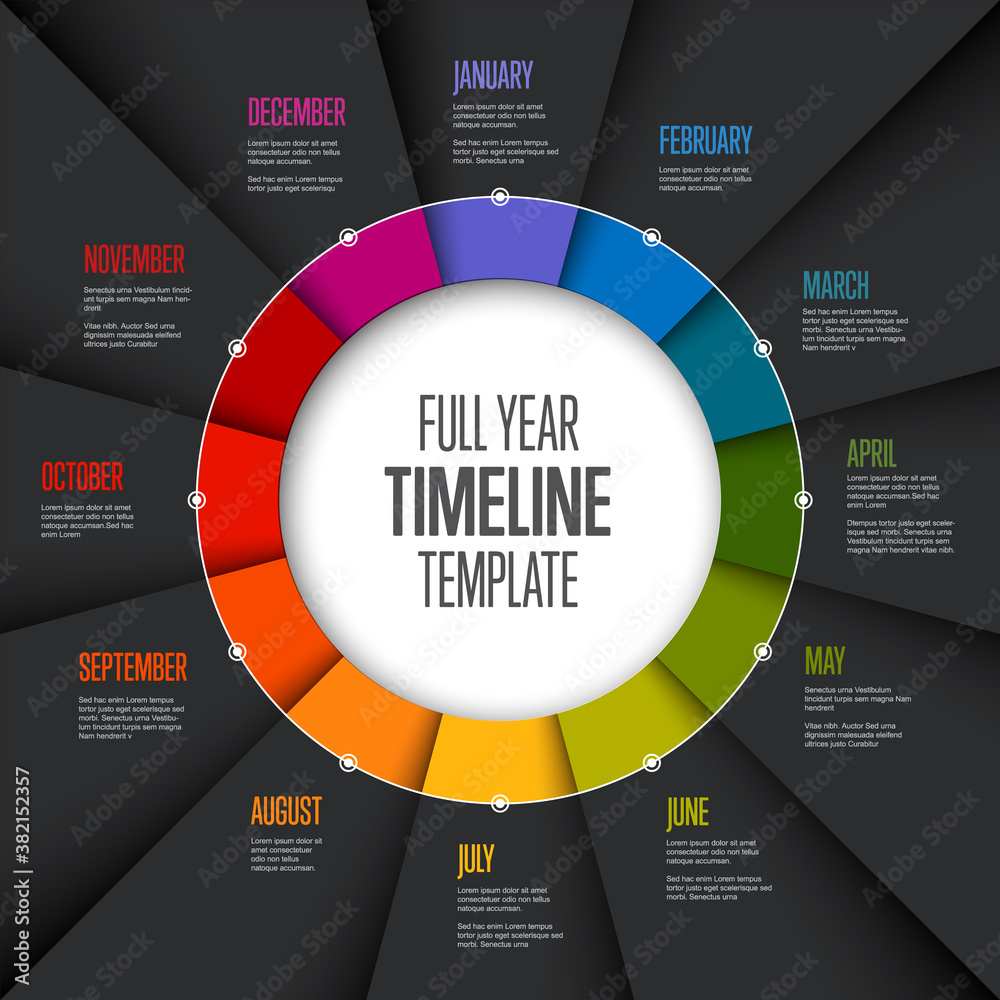 Infographic full year timeline template Stock Vector | Adobe Stock Infographic full year timeline template Stock Vector | Adobe Stock