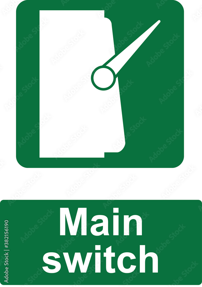 main switch safe condition sign and symbol Stock Illustration | Adobe Stock