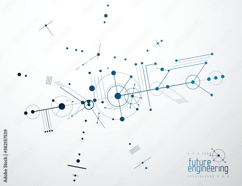 Technical plan, abstract engineering draft for use in graphic and web ...