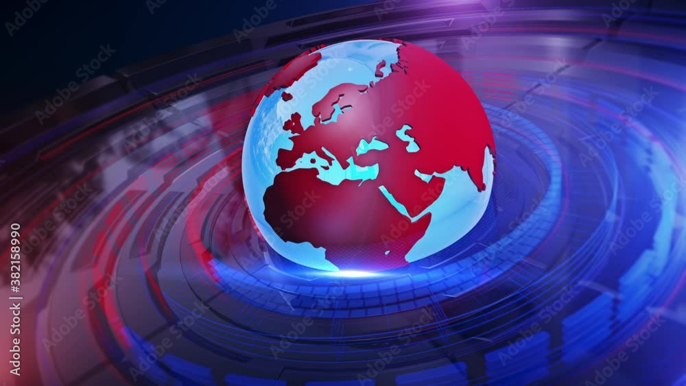 3D World News Background, digital world breaking news Studio Background ...