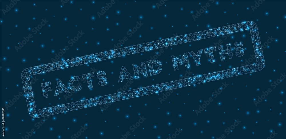 Facts and myths word in digital style. Glowing geometric facts and ...