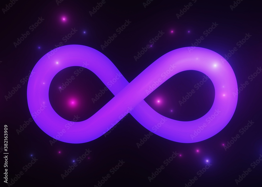 Cosmic Infinity sign or symbol, 3d illustration Stock Illustration ...