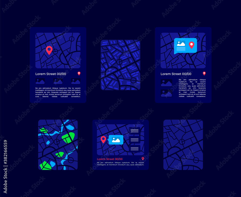 Maps UI elements kit. GPS locations. Geographical position isolated ...
