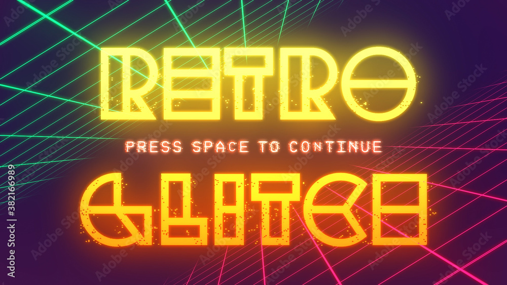 Retro Glitch Titles Stock Template | Adobe Stock