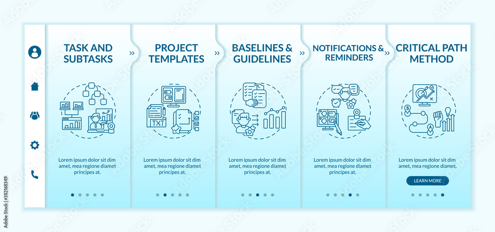 Remote job software structure onboarding vector template. Project ...