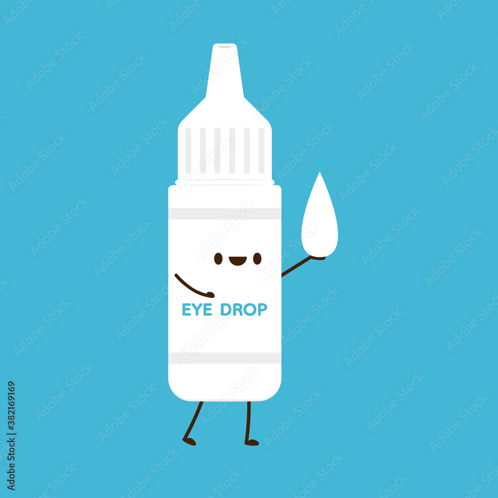 Eye drop character vector. eye drop vector on white background. Stock ...