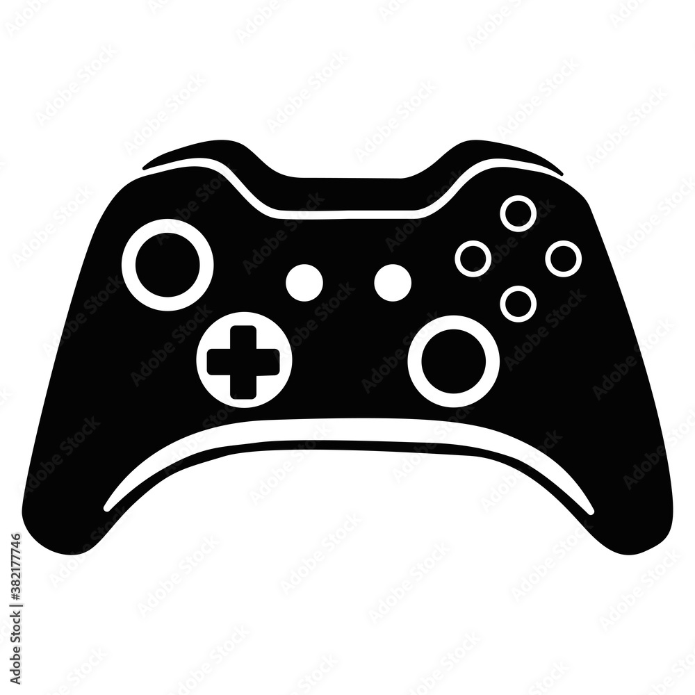 Black gamepad. Vector isolated black x-box gamepad. Stock Vector ...