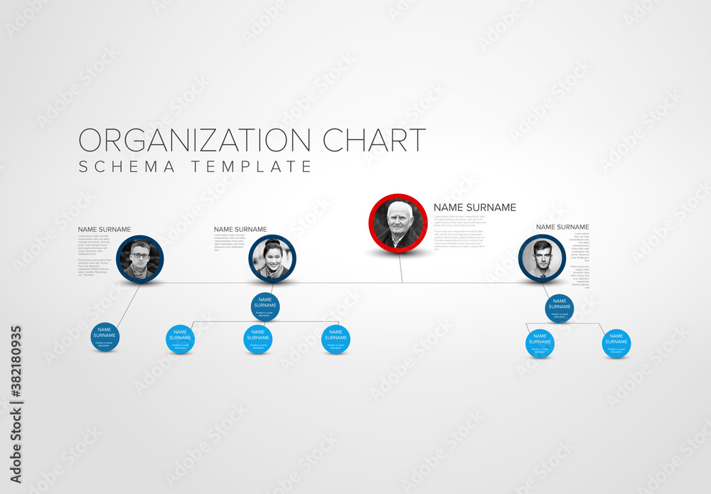 Company Hierarchy Organization Schema Layout Stock Template | Adobe Stock