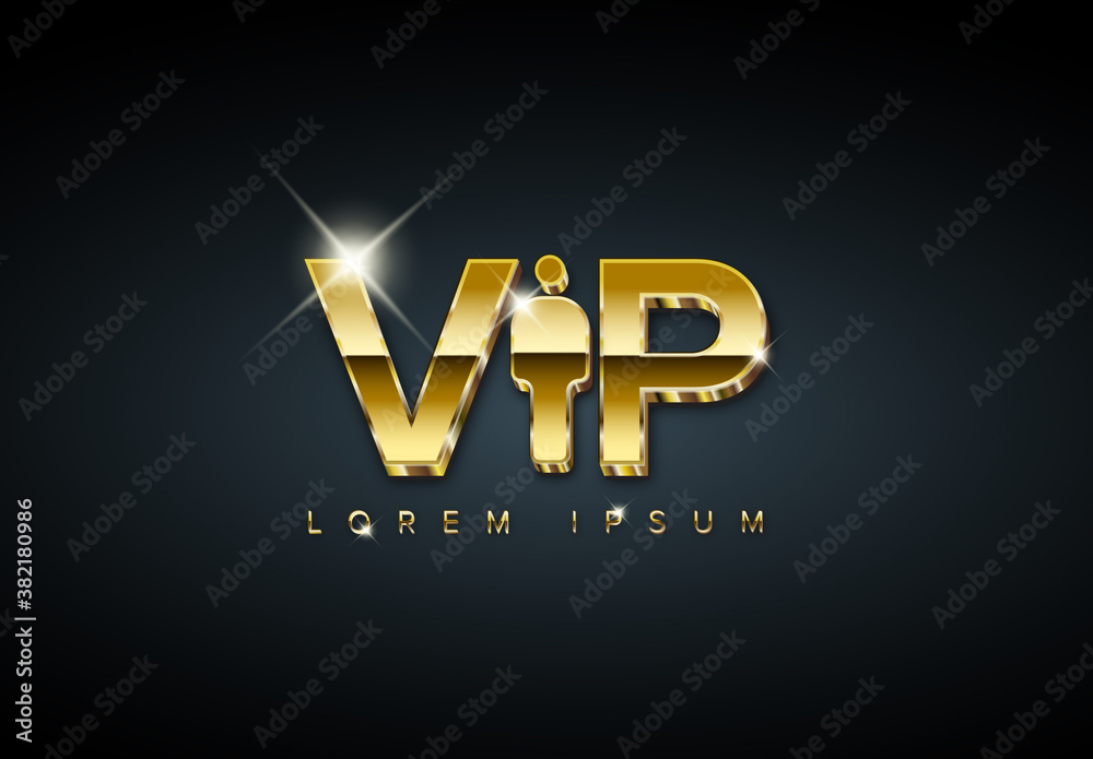 Golden VIP Logo Style Layout Stock Template | Adobe Stock