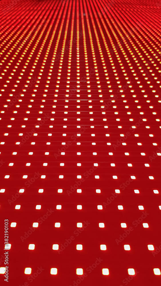RGB LED screen panel texture. Close-up of a pixel LED screen with bokeh ...