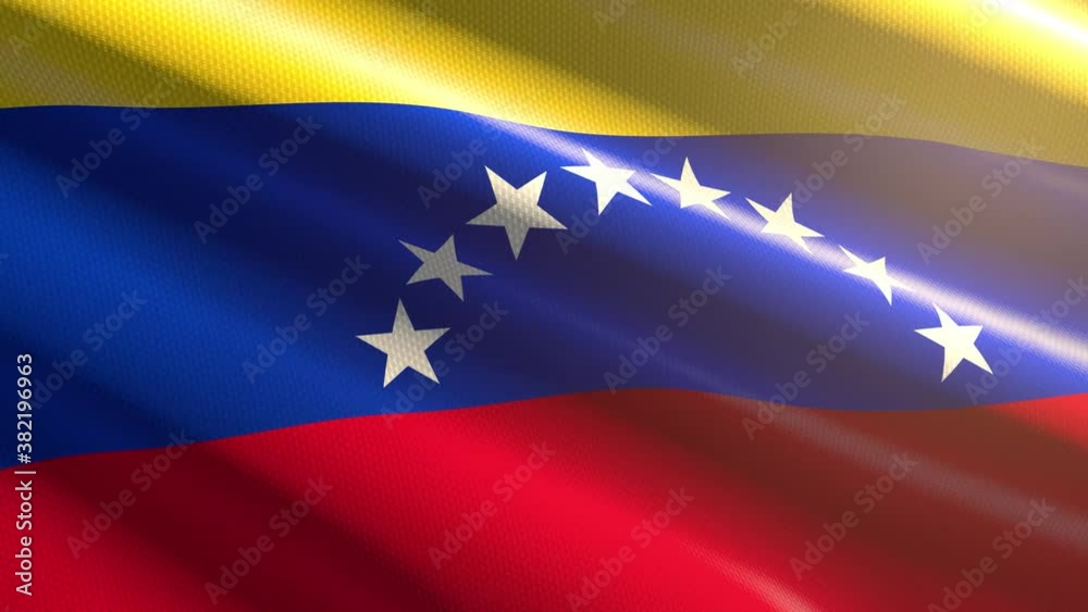 60FPS bright shiny velvet Venezuela flag waving background, 3D UHD 4k ...
